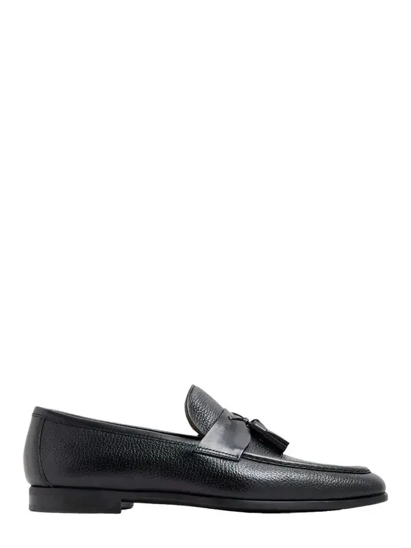 Magnanni Tassel Leather Loafers - Black
