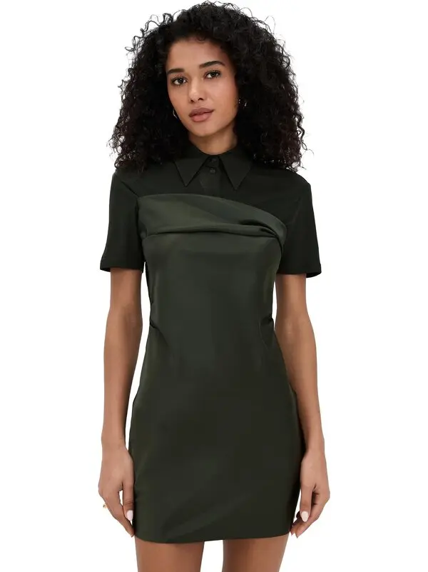 Nanushka Heceta Mini Dress - Dark Green/anthracite