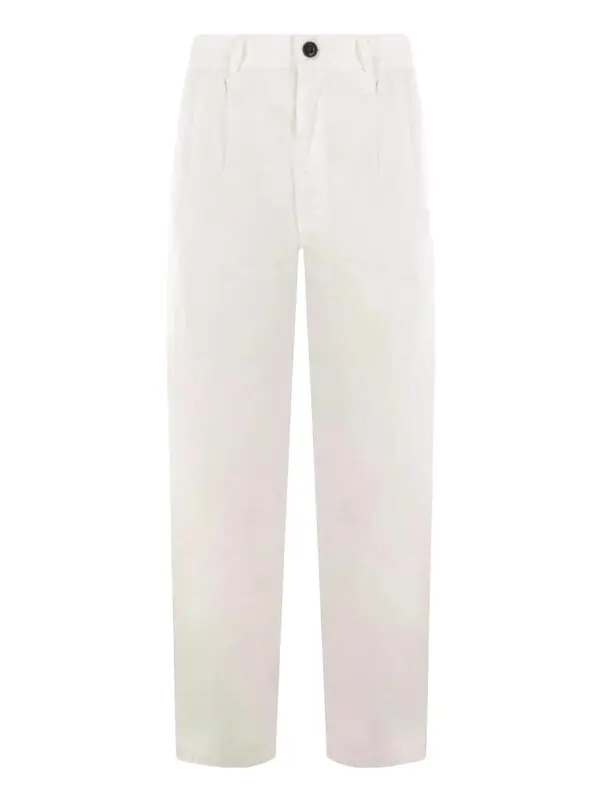 MYTHINKS Pleated Cotton Trousers - White
