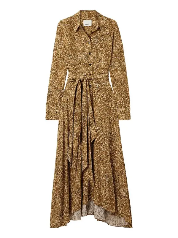 Isabel Marant Samantha Printed Shirt Dress - Brown