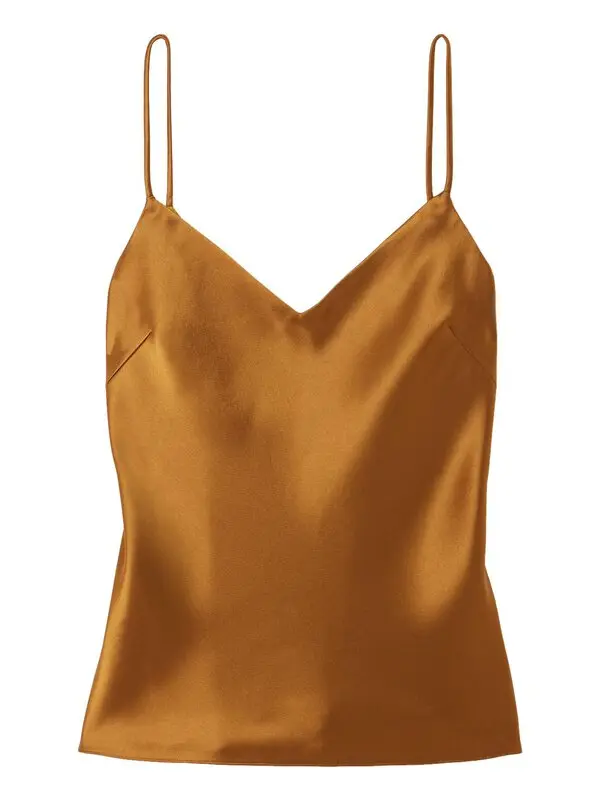 Galvan Ischia Satin Camisole - Brown