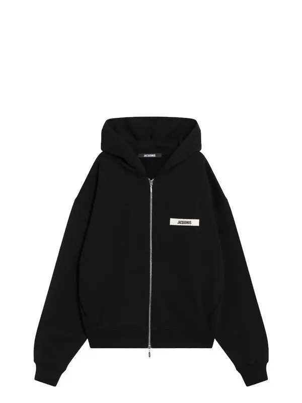 Jacquemus Zip-up Hoodie - Black