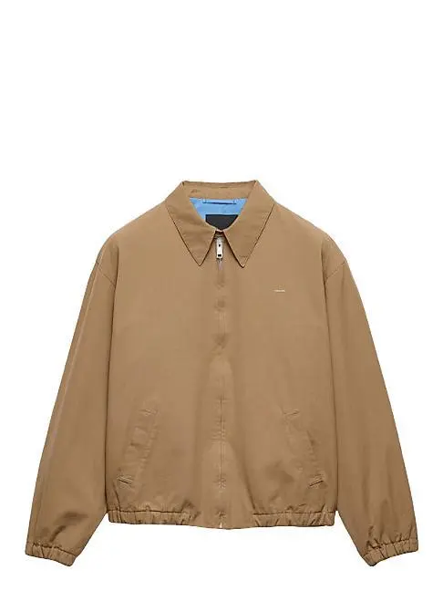 Prada Logo-print Cotton Jacket - Brown