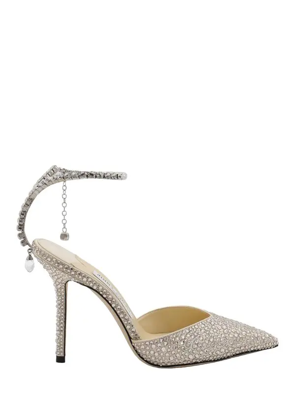 JIMMY CHOO Crystal Embellished Pumps - Buttermilk/crystal