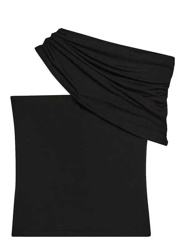 Helmut Lang Cloud Jersey Asymmetric Sash Top - Black - 001