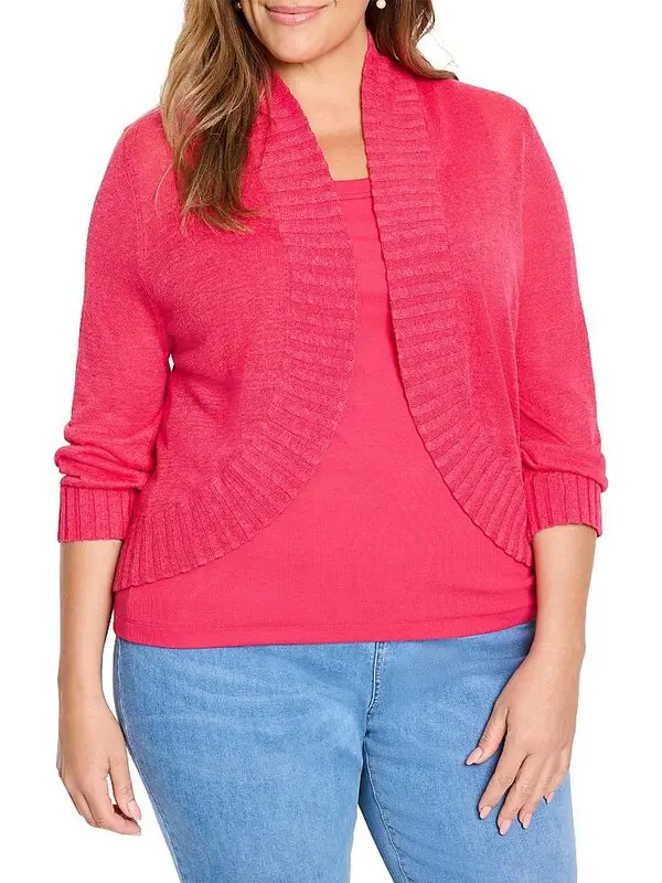 NIC+ZOE Open Front Bolero Cardigan - Daiquiri
