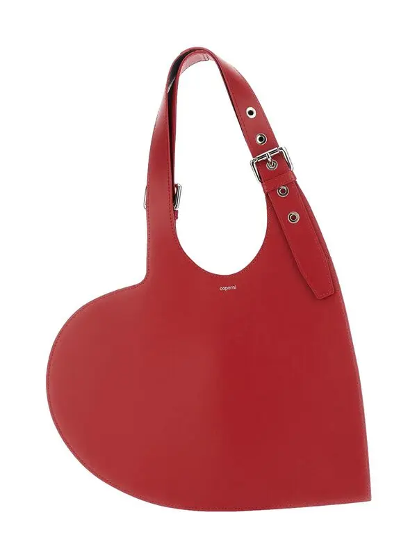 Coperni Belt Heart Handbag With Adjustable Belted Handle - Red