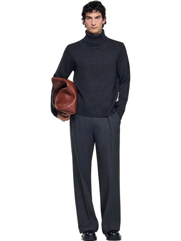 Sandro Wool And Cashmere Turtleneck - Dark Grey
