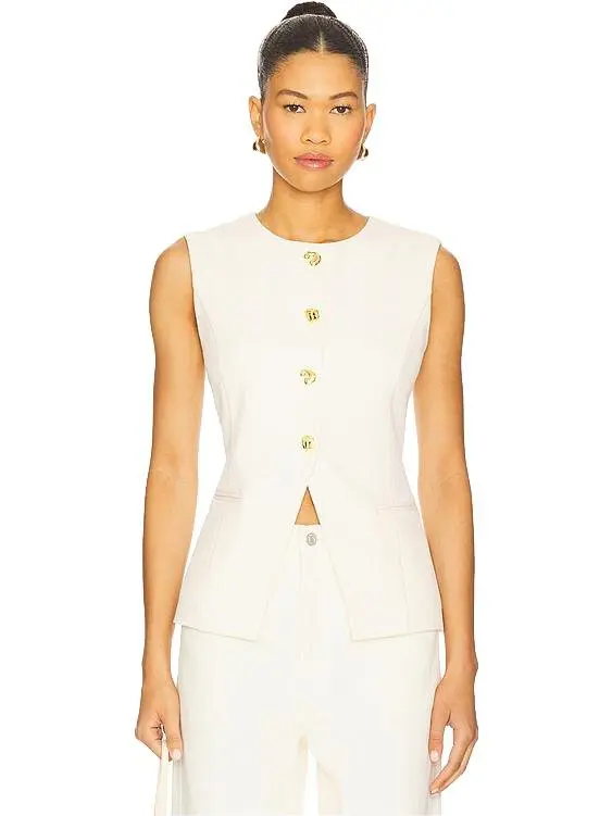 4TH & RECKLESS X Pollina Sleeveless Blazer - Cream
