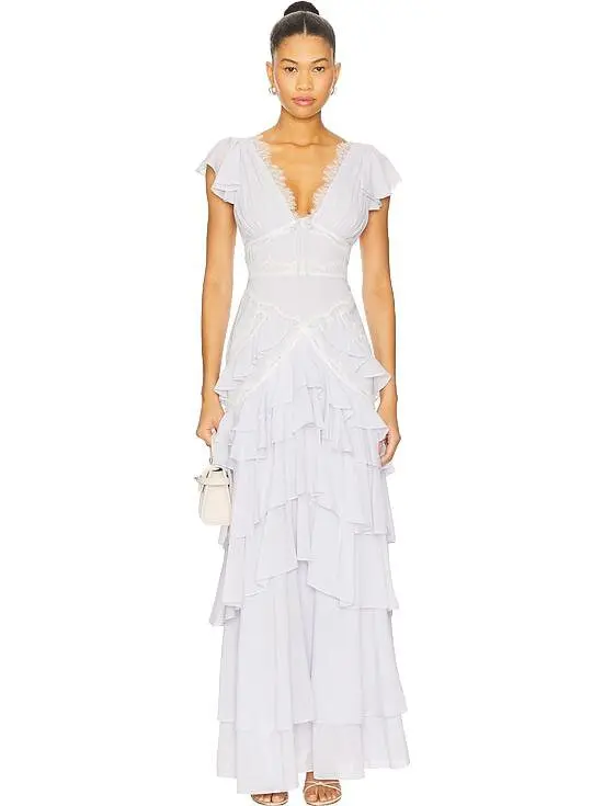 For Love & Lemons Adriana Gown - Periwinkle