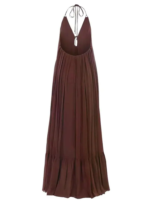 Pinko Halterneck Tiered Dress - Brown