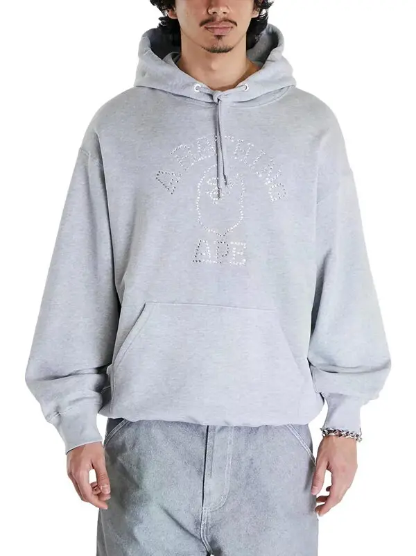 A BATHING APE® Rhinestone College Pullover Hoodie - Grey