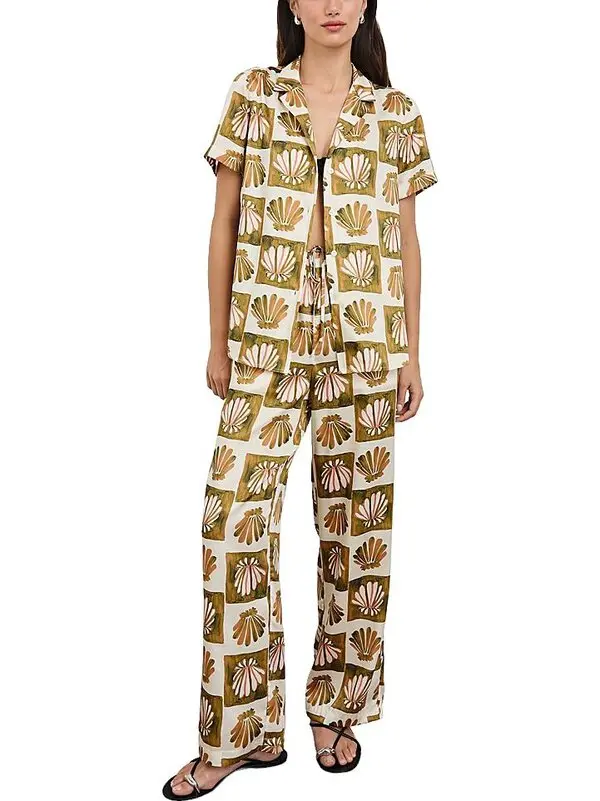 Rails Theis Printed Notch Collar Shirt - Checkered Shells