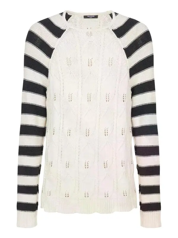 Balmain Cable-knit Jumper - White