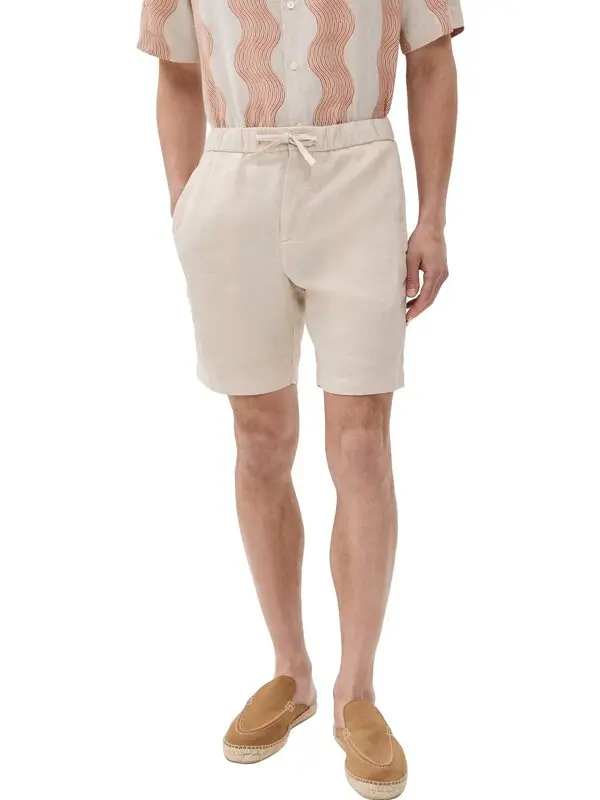 Frescobol Carioca Felipe Linen Shorts - Sand