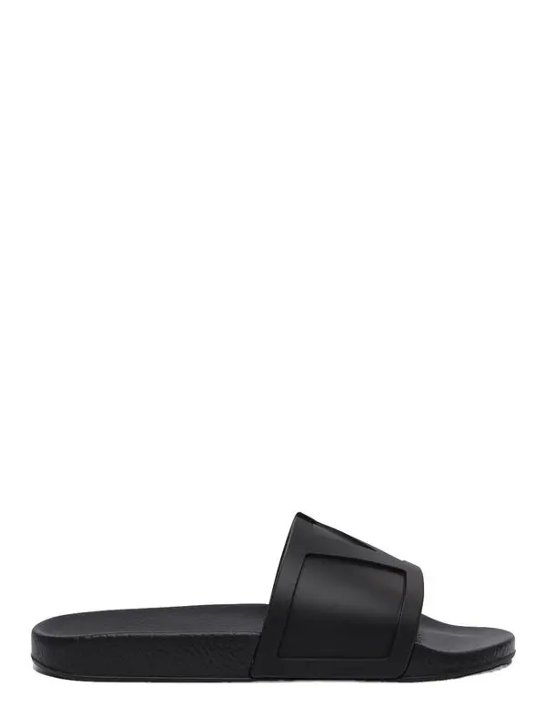 Valentino Garavani Vlogo Rubber Slides - Black