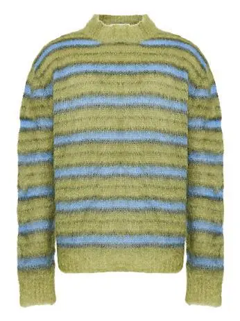 Marni Striped Wool-blend Jumper - Acid