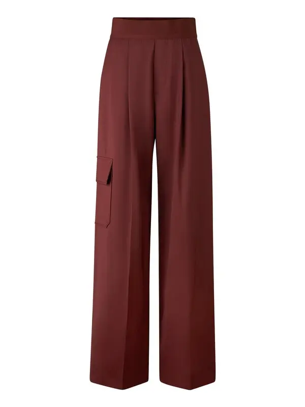 Bogner Wide Leg Cargo Pants - Wine Red