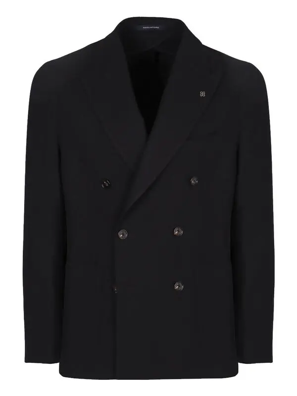 Tagliatore Double-breasted Virgin Wool Jacket - Blue