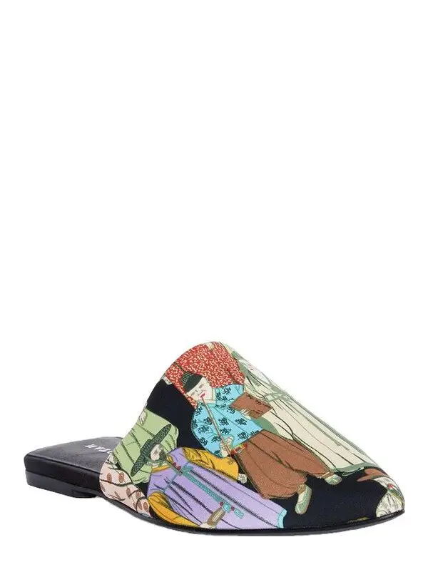 Natori Adore Dynasty Satin Slides - Black