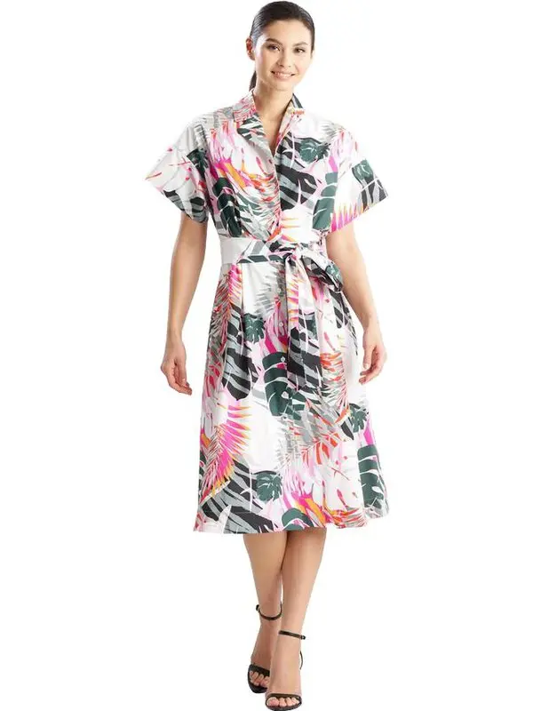 Natori Cotton Poplin Shirtdress - Pink