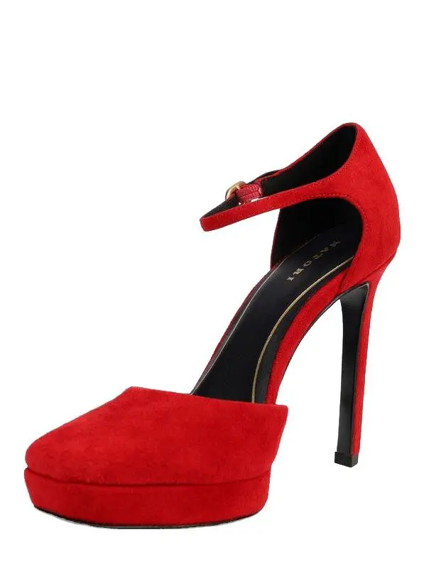 Natori Sae Suede Platform Pumps - Red