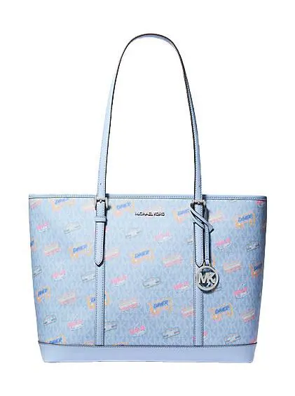 Michael Kors Large Printed Logo Tote Bag - Blue