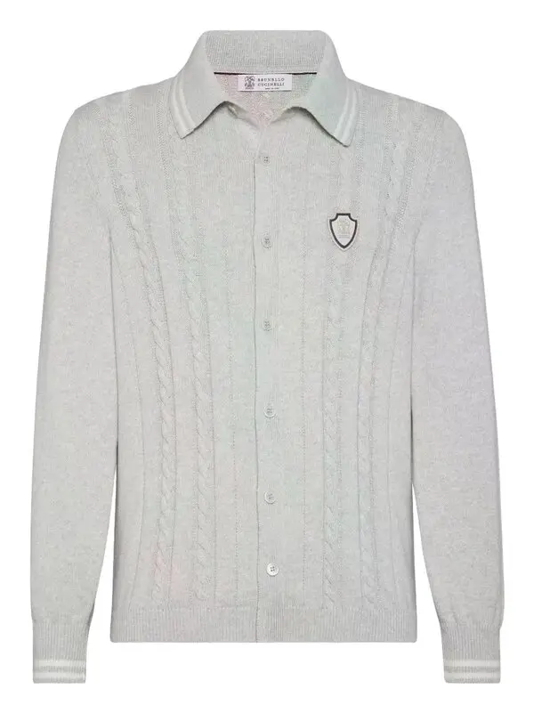 Brunello Cucinelli Cable-knit Cardigan - Grey