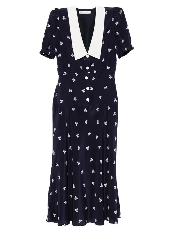 Alessandra Rich Sailor Collar Button-front Dress - Multicolor