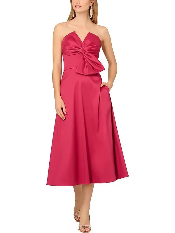 Aidan Mattox Bow Bodice Dress - Faded Azalea