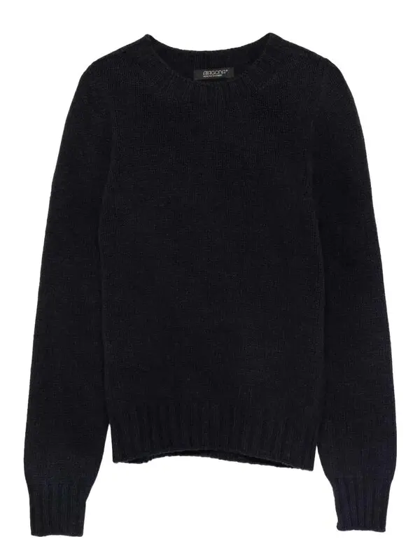 ARAGONA Round-neck Cashmere Sweater - Blue