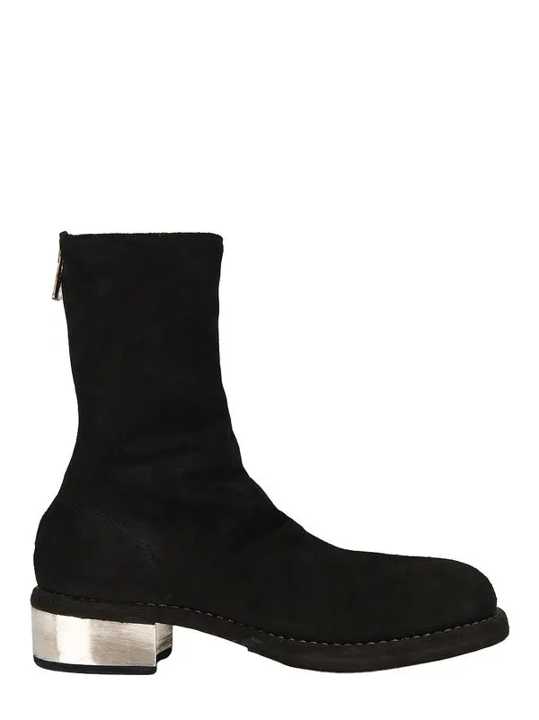 Guidi Metal Heel Back Zip Boot - Reverse Black