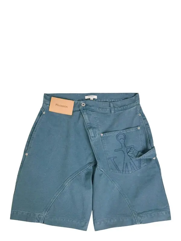 JW Anderson Twisted Workwear Canvas Shorts - Blue