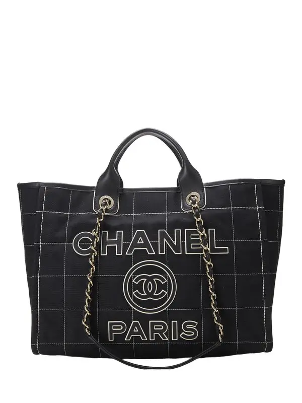 Chanel Canvas Deauville Medium Nm - Black