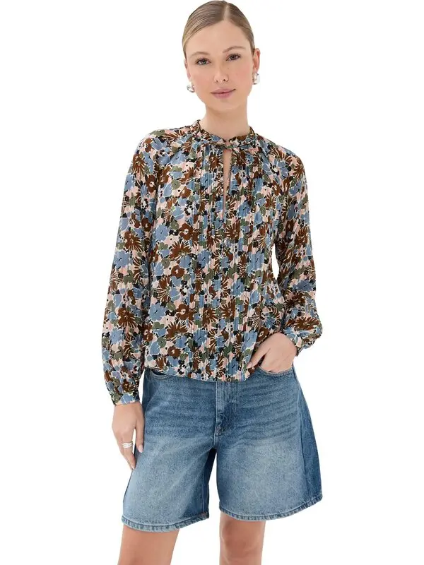 Veronica Beard Linds Blouse - Lake Mist Multi