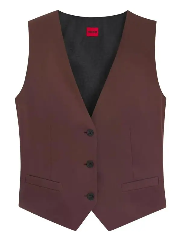 Hugo Boss Single-breasted Waistcoat - Brown