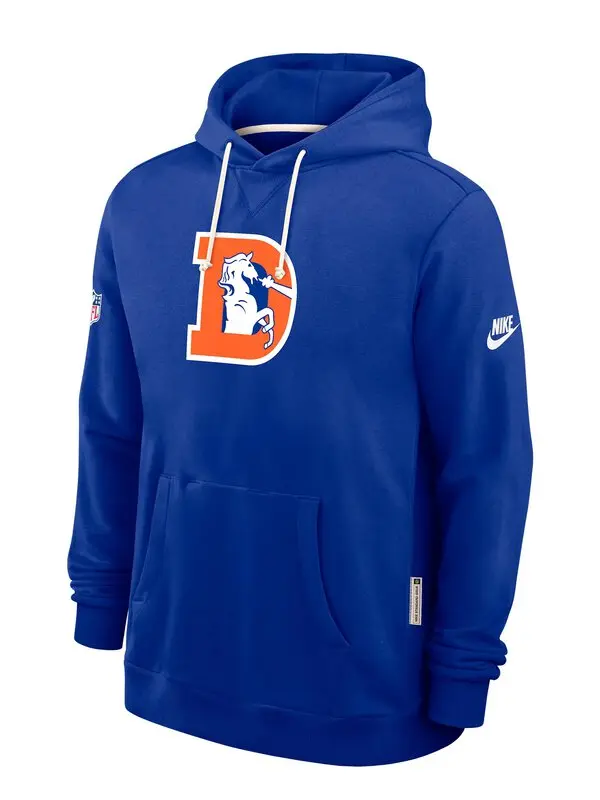 Nike Denver Broncos Alt Offensive Set Play Sideline Dri-fit Nfl Pullover Hoodie - Blue