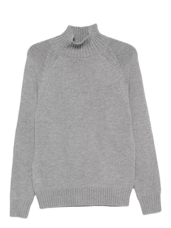 Eleventy High-neck Raglan-sleeve Sweater - Grey