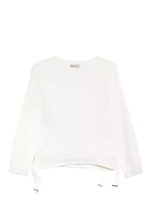 Herno Tie-detailed Cotton Top - White