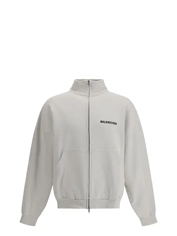 Balenciaga Logo Cotton Sweatshirt - White