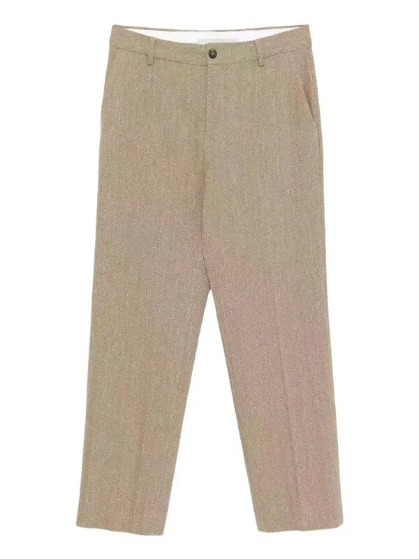 Golden Goose Textured Linen-blend Trousers - Brown