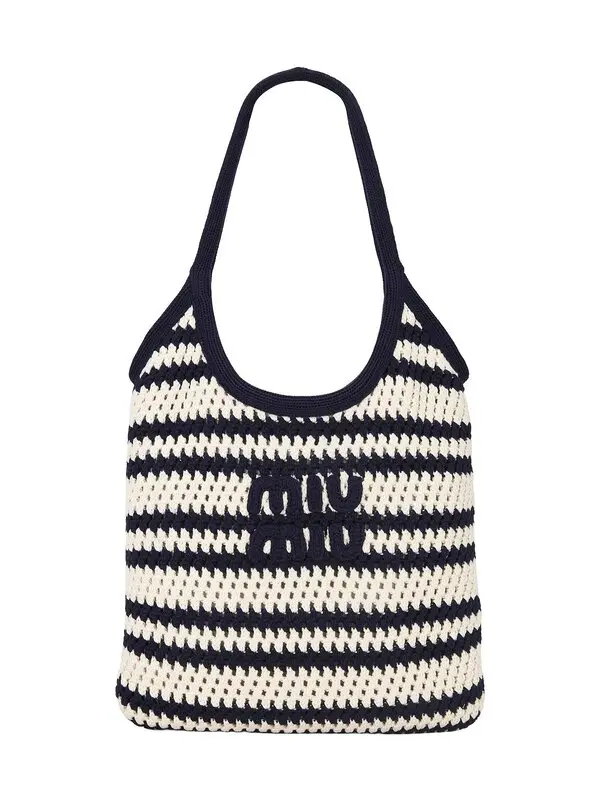 Miu Miu Ivy Crochet Bag - Blu & Bianco