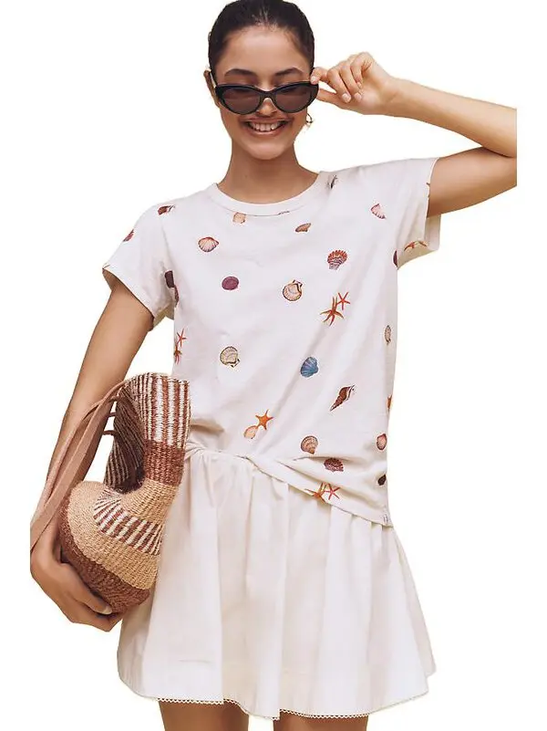 Rag & Bone Allover Seashell Graphic Tee - White