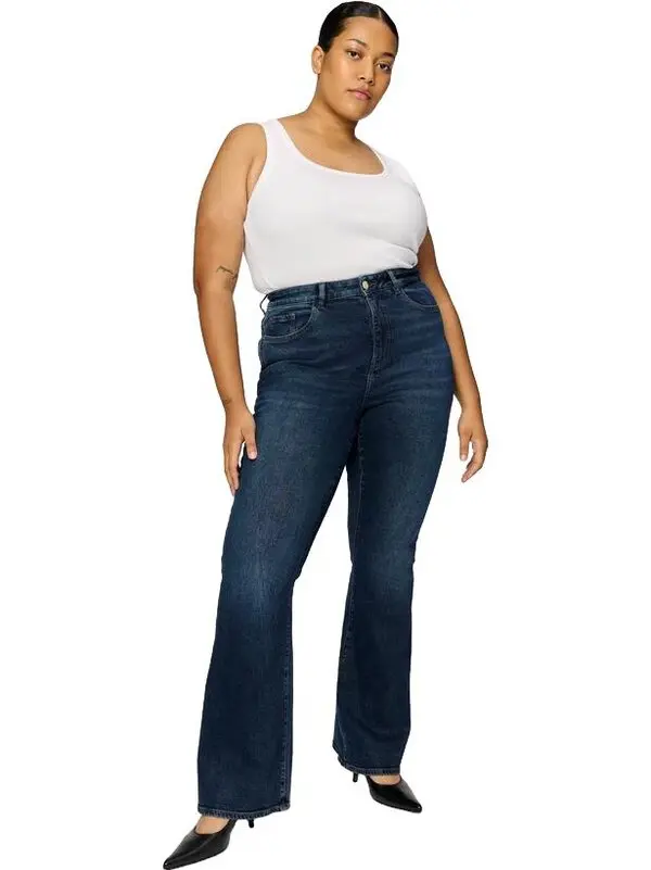 Warp + Weft Mia Plus Flare Jeans - Denim