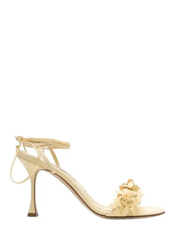 Manolo Blahnik 90mm Anista Heeled Sandals - Yellow
