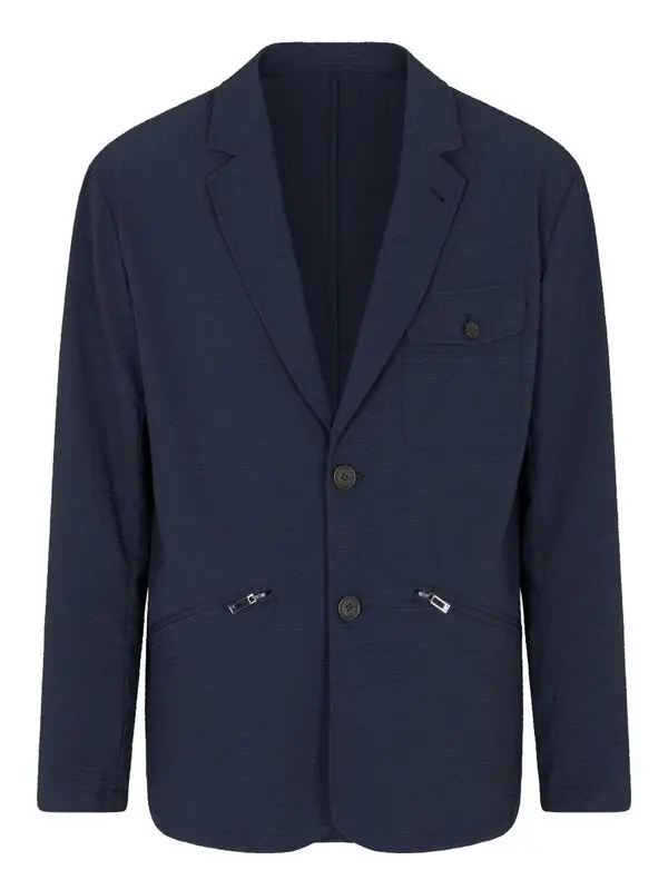 Emporio Armani Single-breasted Blazer Jacket - Blue
