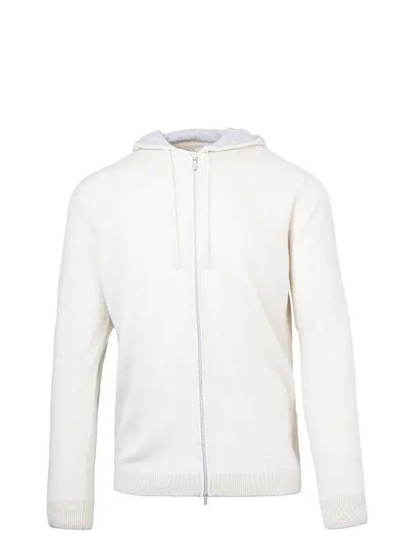 Eleventy Full Zip Cashmere Shirt - Sand And Lt. Gray