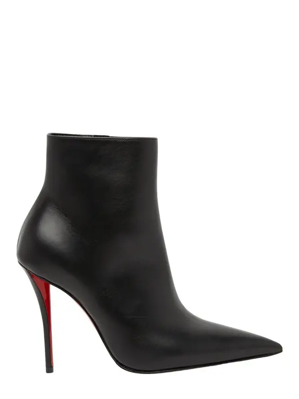CHRISTIAN LOUBOUTIN Miss Z Leather Booties With Red Sole - Black