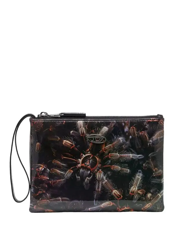 Diesel Tarantula-print Wristlet Pouch - Black