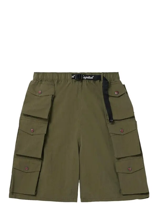 Kapital Cotton And Nylon-blend Ripstop Cargo Shorts - Green